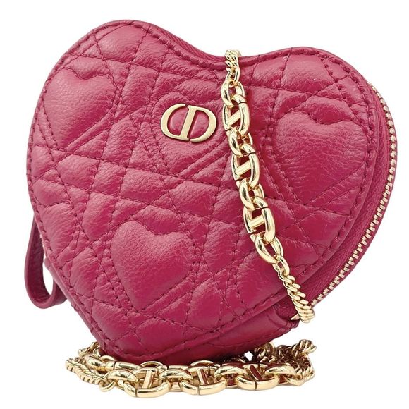 Dior | Bags | Christian Dior Caro Chain Heart Pouch Red | Poshmark